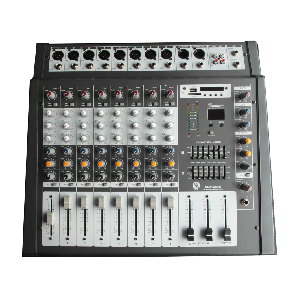 VA 8 Channel Power Mixer (PMX 802 U) - Gaayan Enterprise